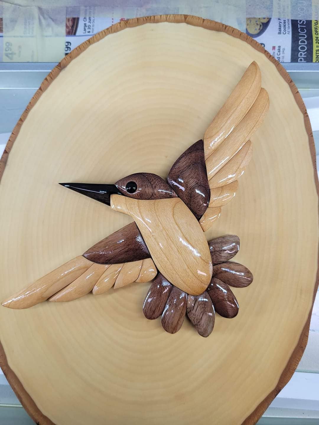 Wooden Intarsia Flying Hummingbird - Etsy
