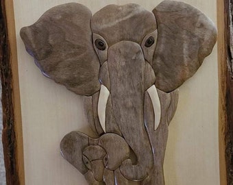 Elephant Wooden Ornament Magnet Wood Carving Intarsia Woodworking ...