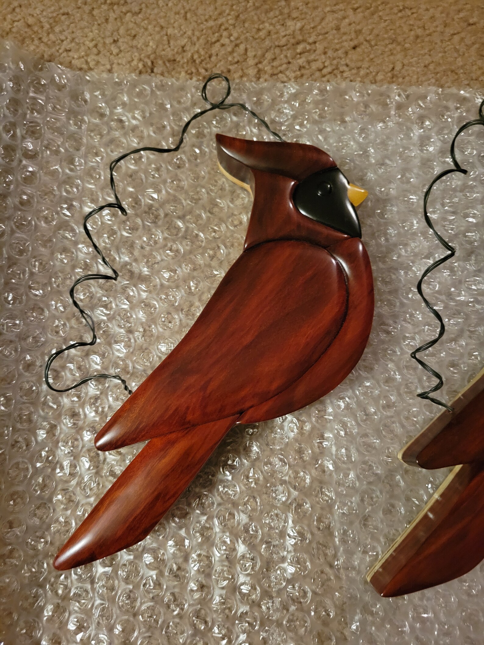 Male and Female Cardinal Pair, Wooden Intarsia, Home Decor, Mother's ...