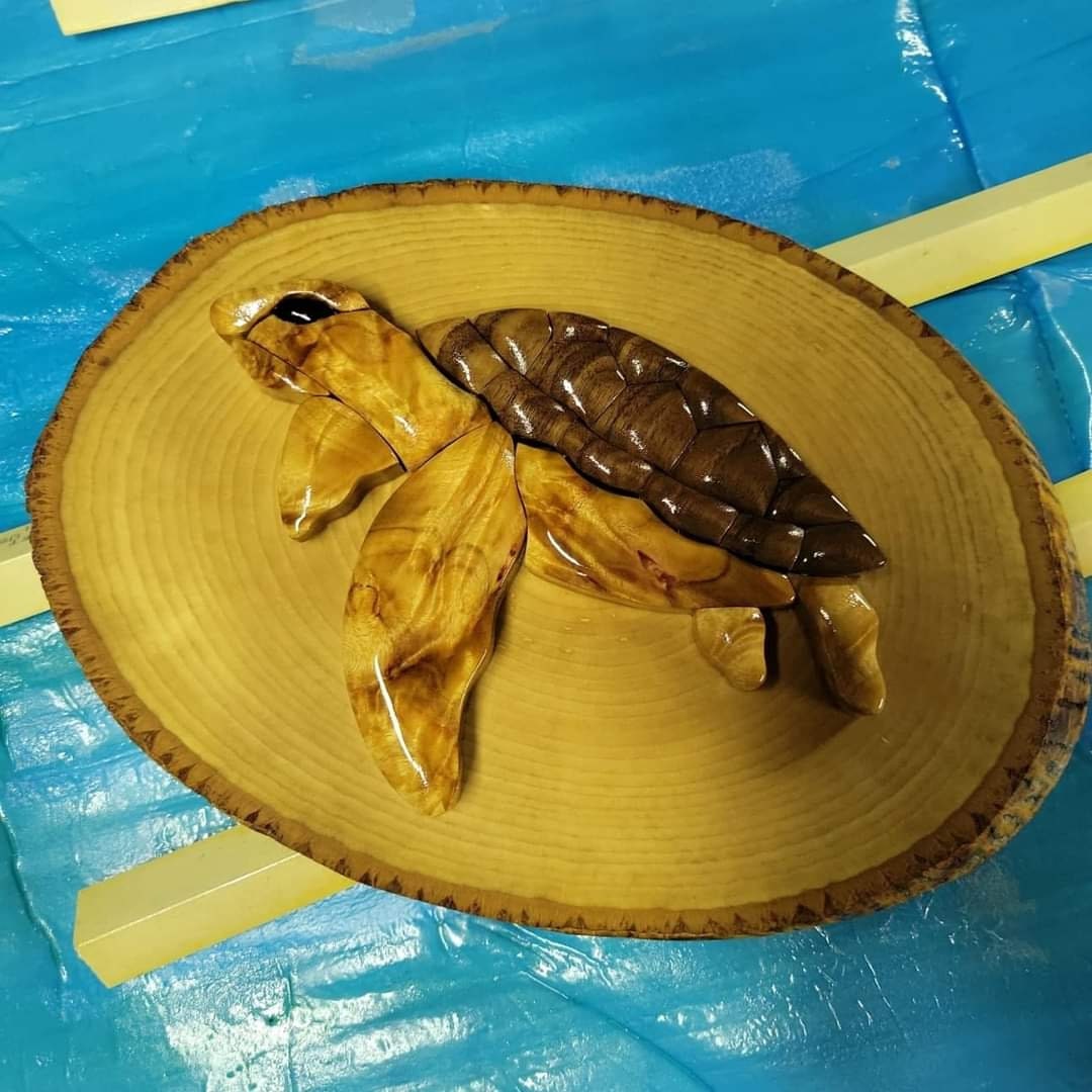 Wooden Intarsia Turtle - Etsy