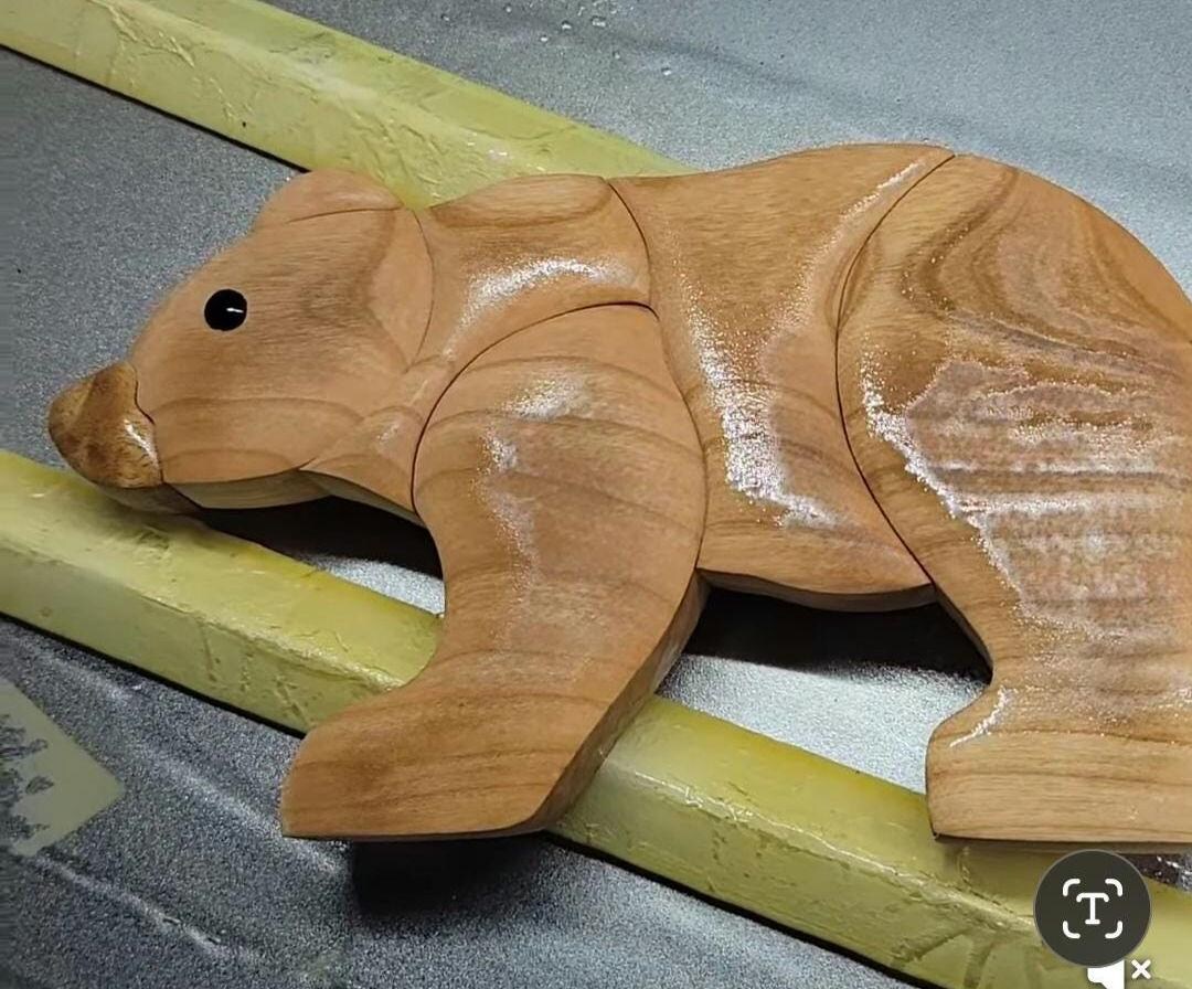 Wooden Bear Cub, Bear, Wood Slice, Intarsia, Home Decor, Wall Decor - Etsy