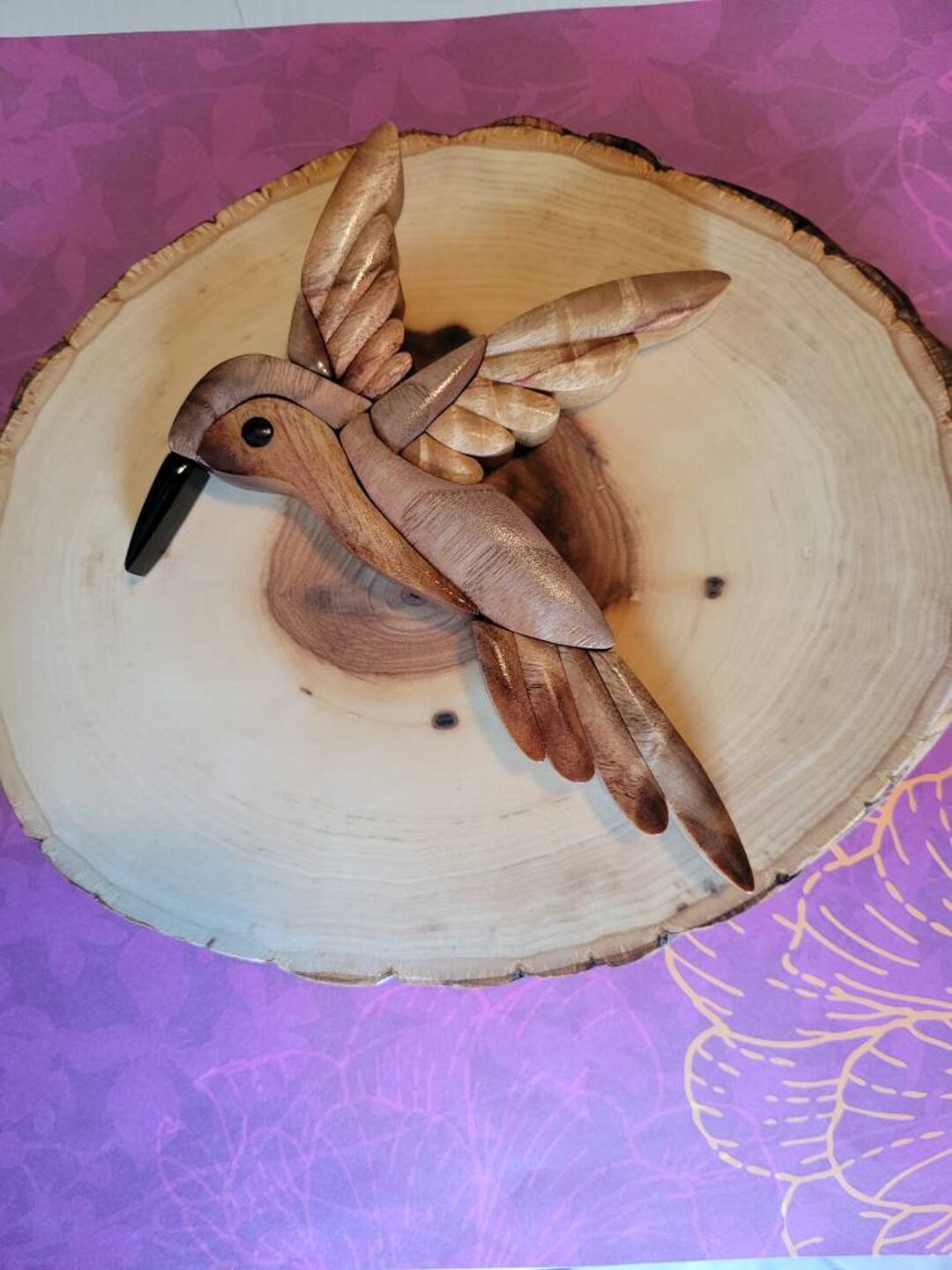 Wooden Intarsia Hummingbird - Etsy