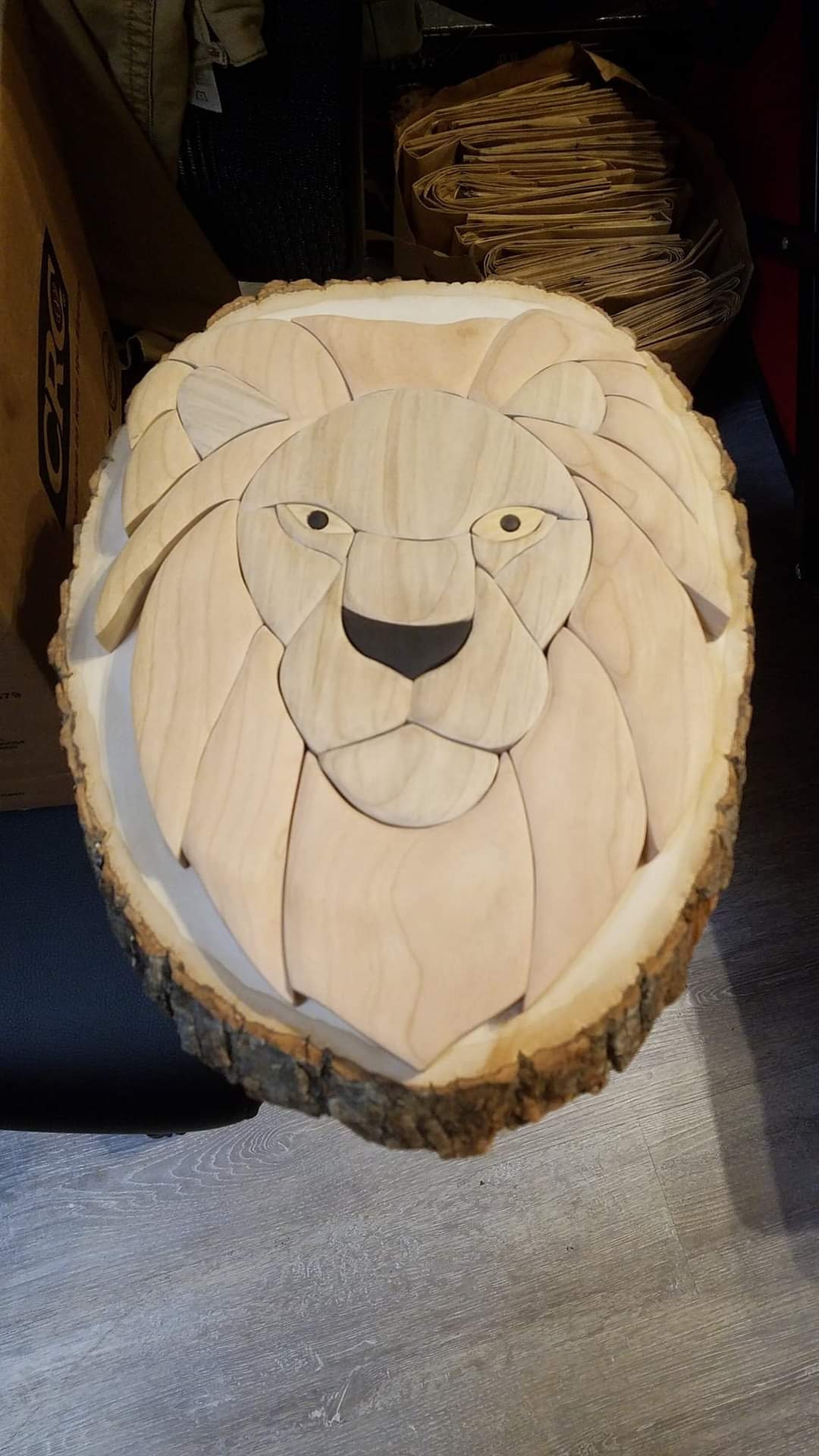 Wooden Intarsia Lion Handmade Wall Plaque - Etsy