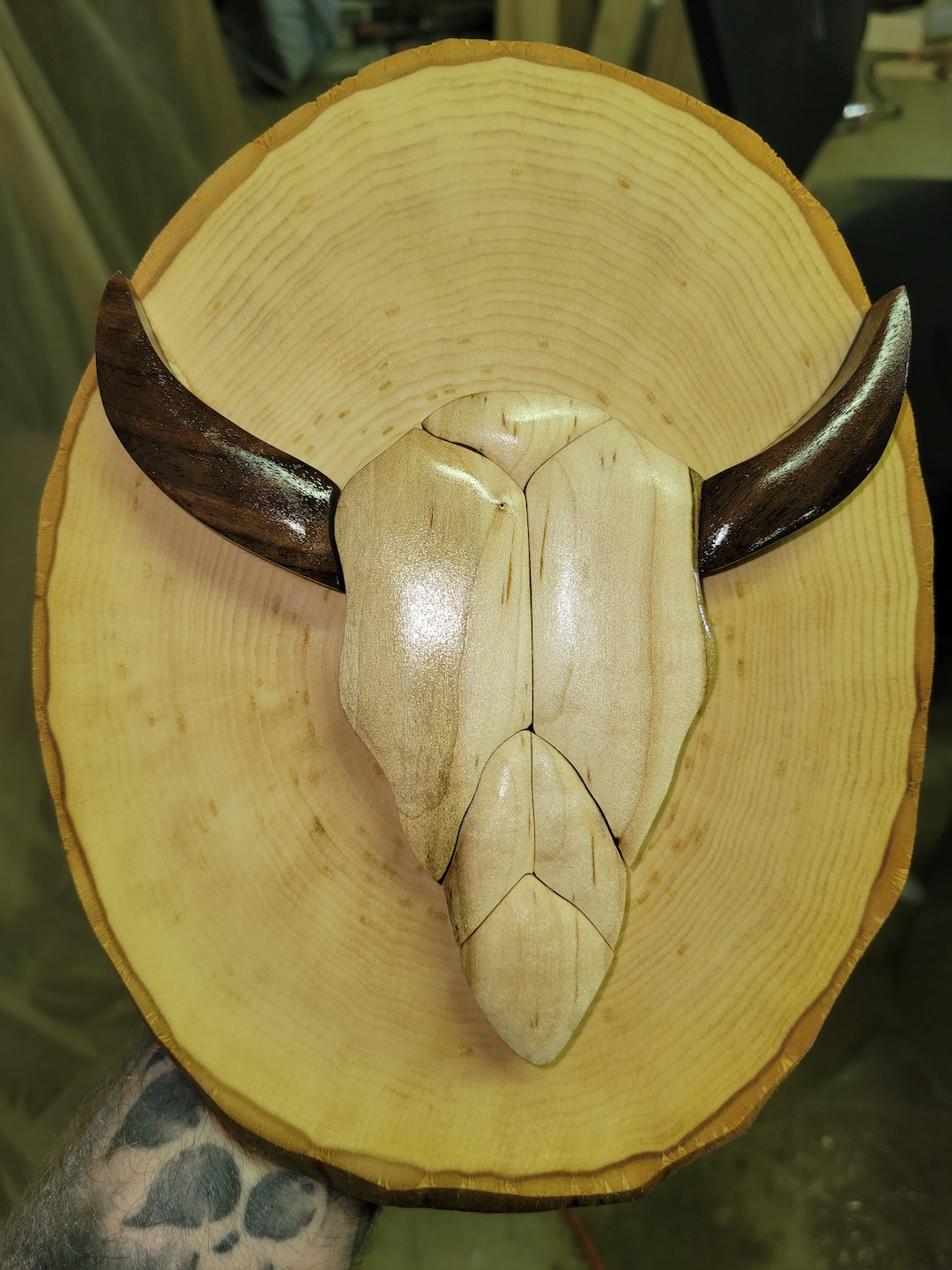 Wooden Intarsia Skull - Etsy
