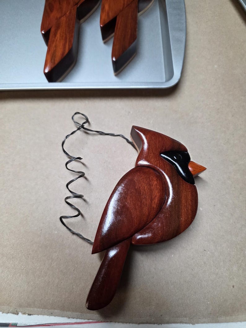 Handmade Intarsia Cardinal Wall Hanging: Redheart Wood Decor - Etsy