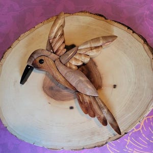 Wooden Intarsia Hummingbird, Bird Lover, Handmade, Remembrance - Etsy