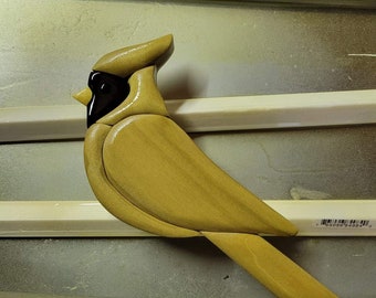 CARDİNAL BİRD, Intarsia Wooden Art, Magnet, Wild Life, Ornament , Wall ...