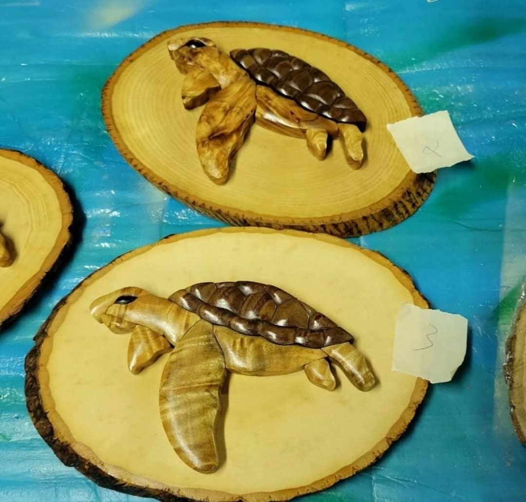Wooden Intarsia Turtle - Etsy