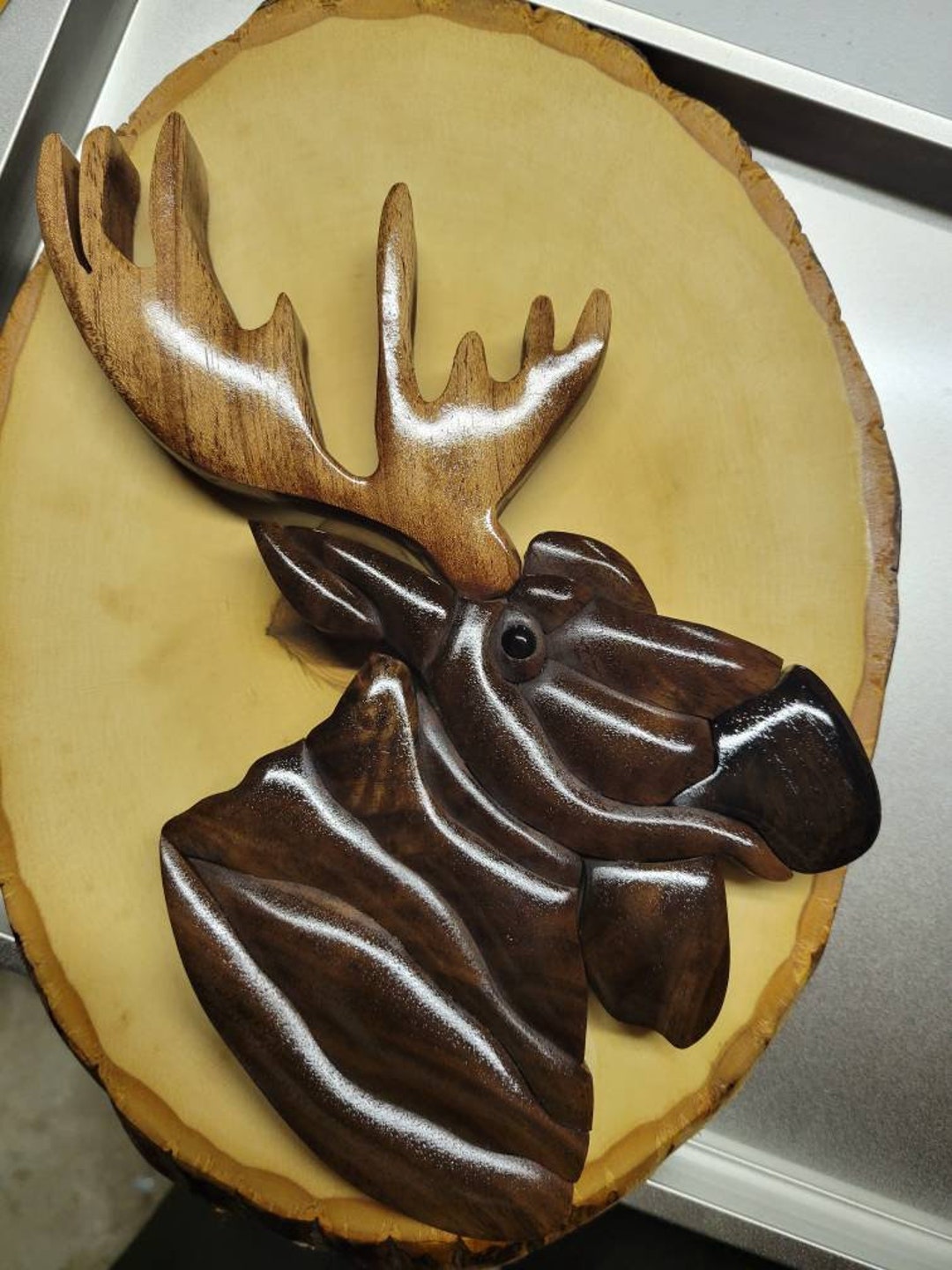 Wooden Intarsia Moose - Etsy