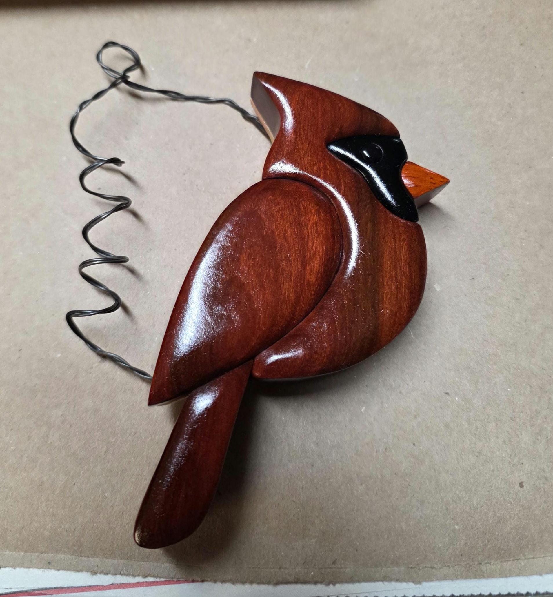 Handmade Intarsia Cardinal Wall Hanging: Redheart Wood Decor - Etsy
