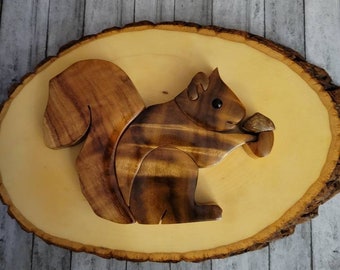 Squirrel Nut Intarsia Wood Table Top Home Decor Figurine - Etsy