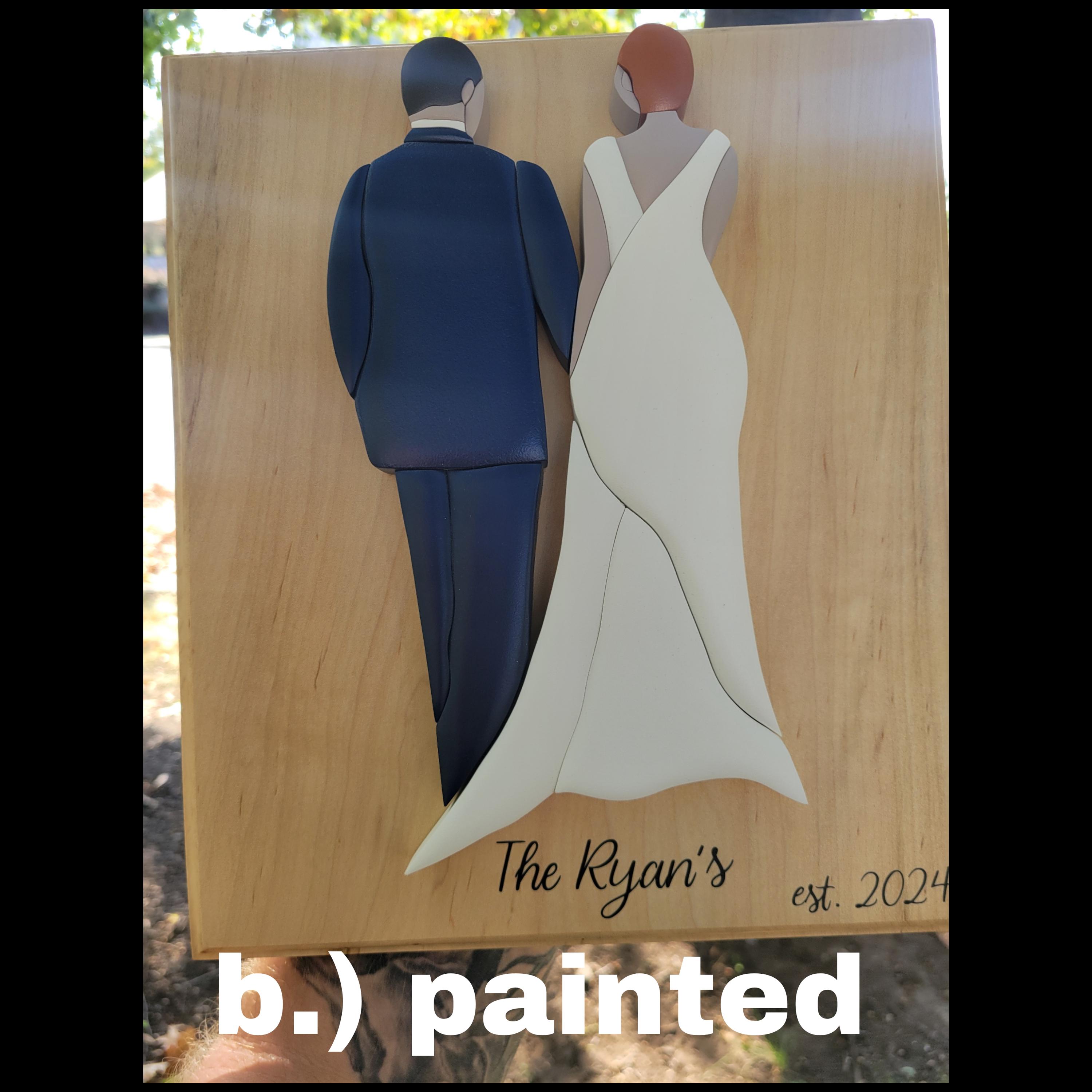 Personalized Wedding Wall Hanging: Natural Wood Intarsia Art - Etsy