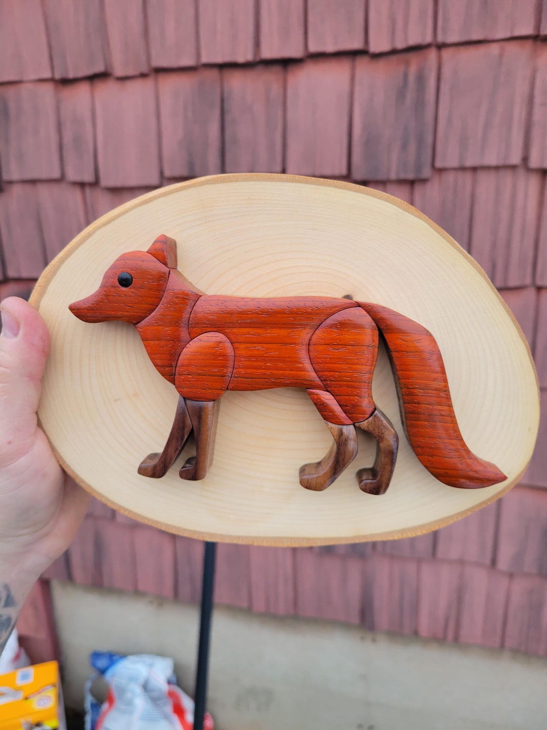 Wooden Intarsia Fox Wall Hanging, Handmade, Gift, Woodwork - Etsy