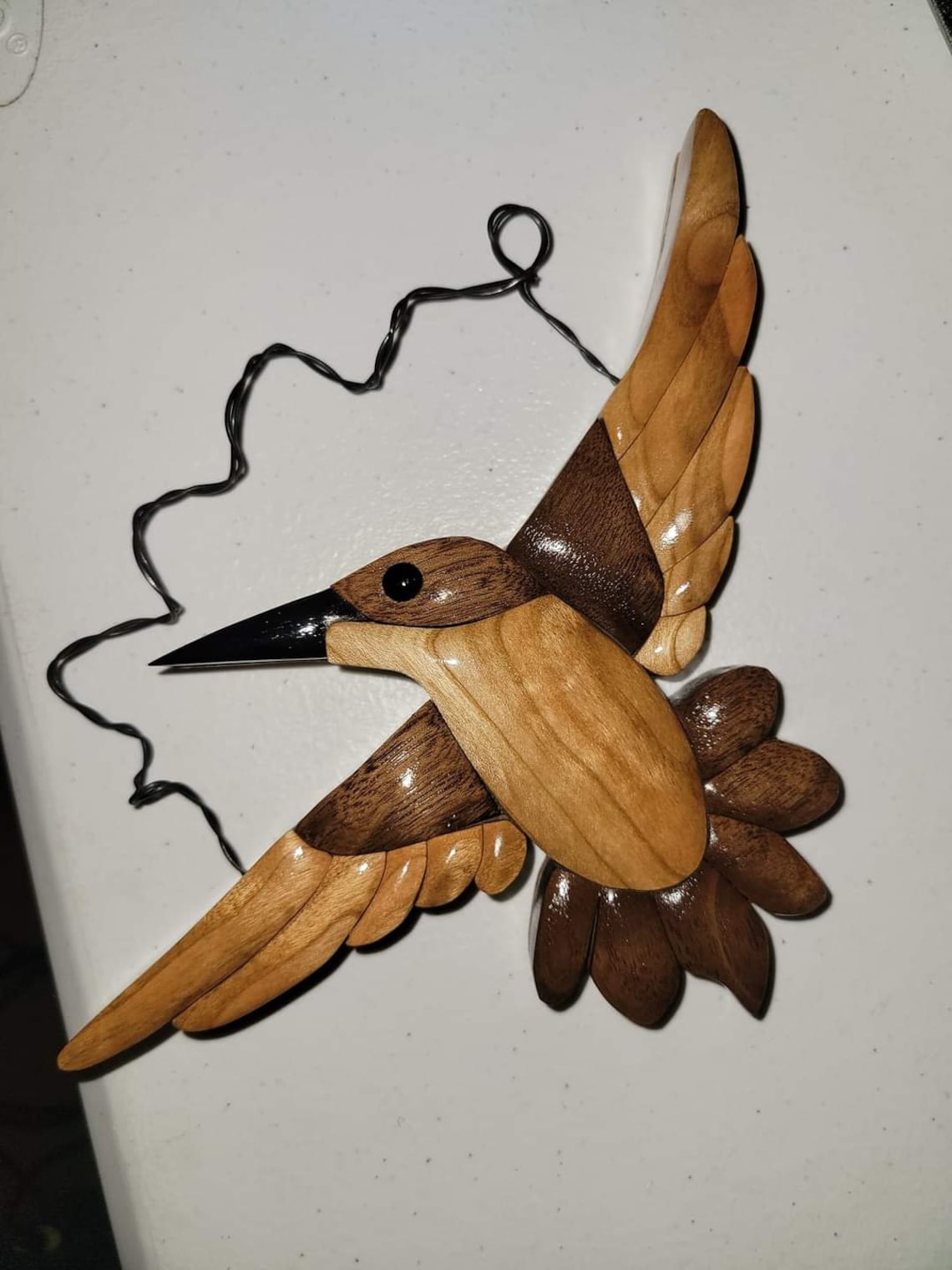 Wooden Intarsia Flying Hummingbird - Etsy