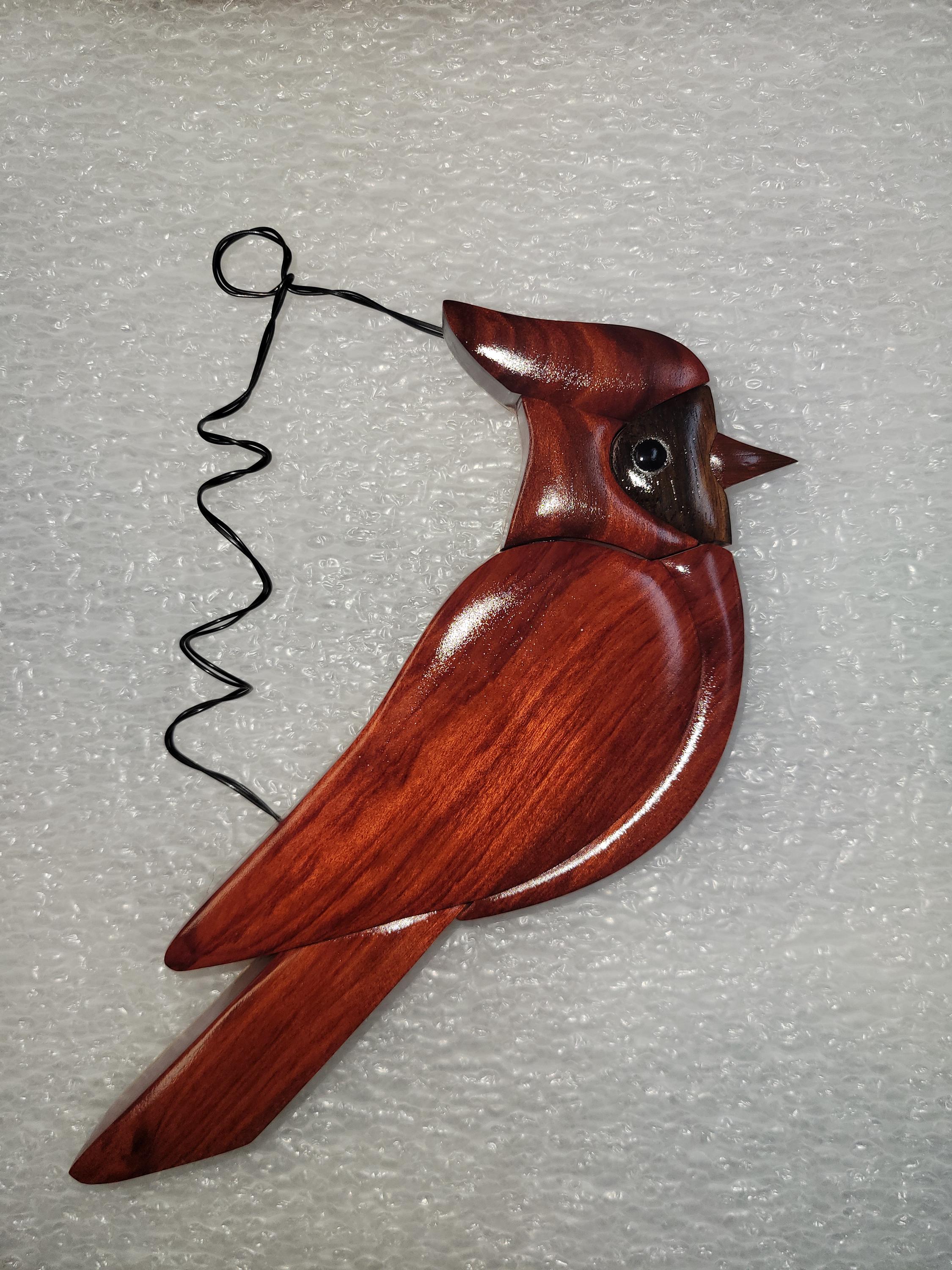 Handmade Intarsia Wooden Cardinal Wall Hanging: Redheart Wood Decor ...