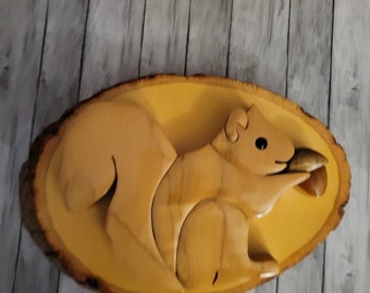 Wood Intarsia Squirrel - Etsy
