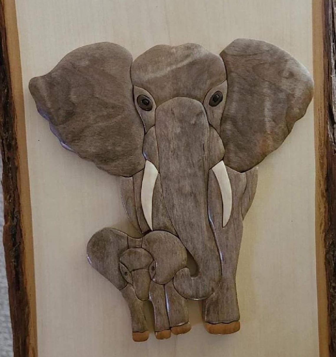 Wooden Intarsia Elephant - Etsy