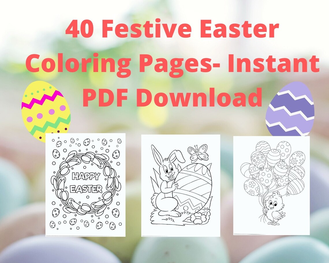 40 Festive Easter Coloring Pages Instant Download - Etsy