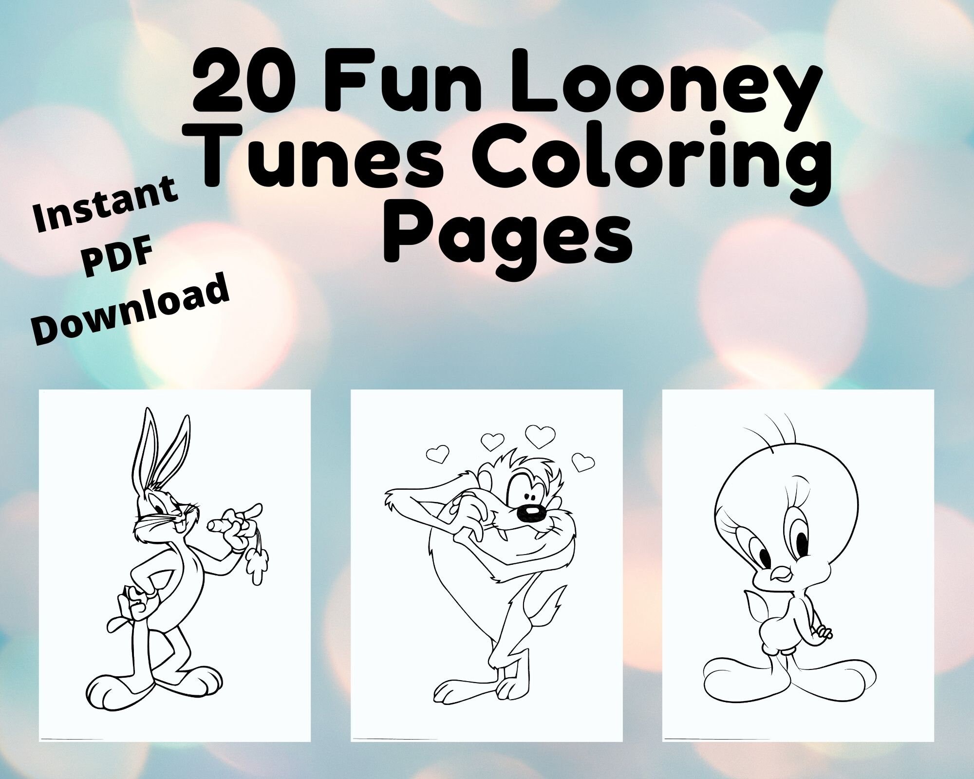 20 Fun Looney Tunes Coloring Pages Instant PDF Download - Etsy