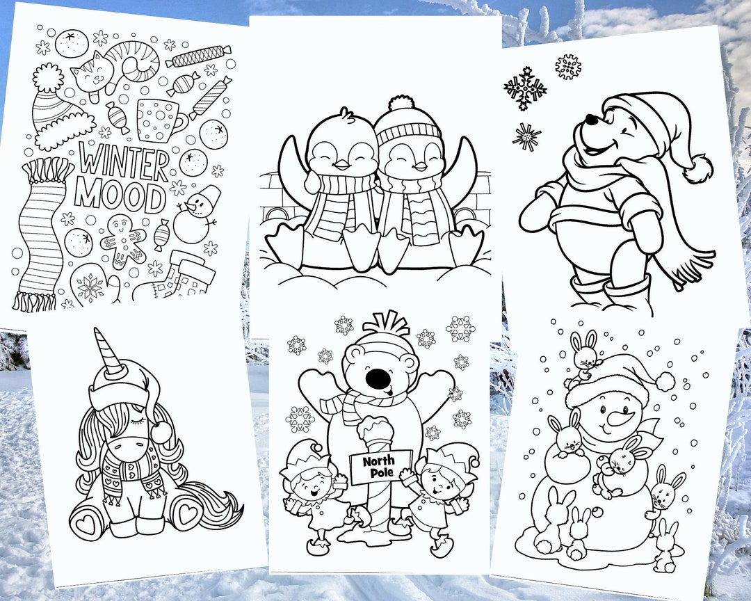 55 Festive Winter Coloring Pages Instant Download - Etsy