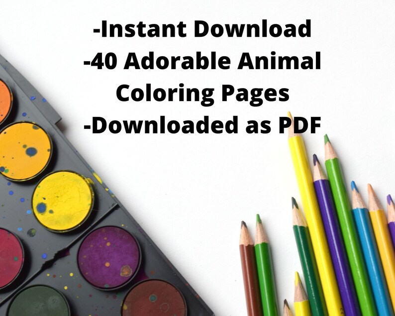40 Adorable Animal Coloring Pages- Instant PDF Download - Etsy