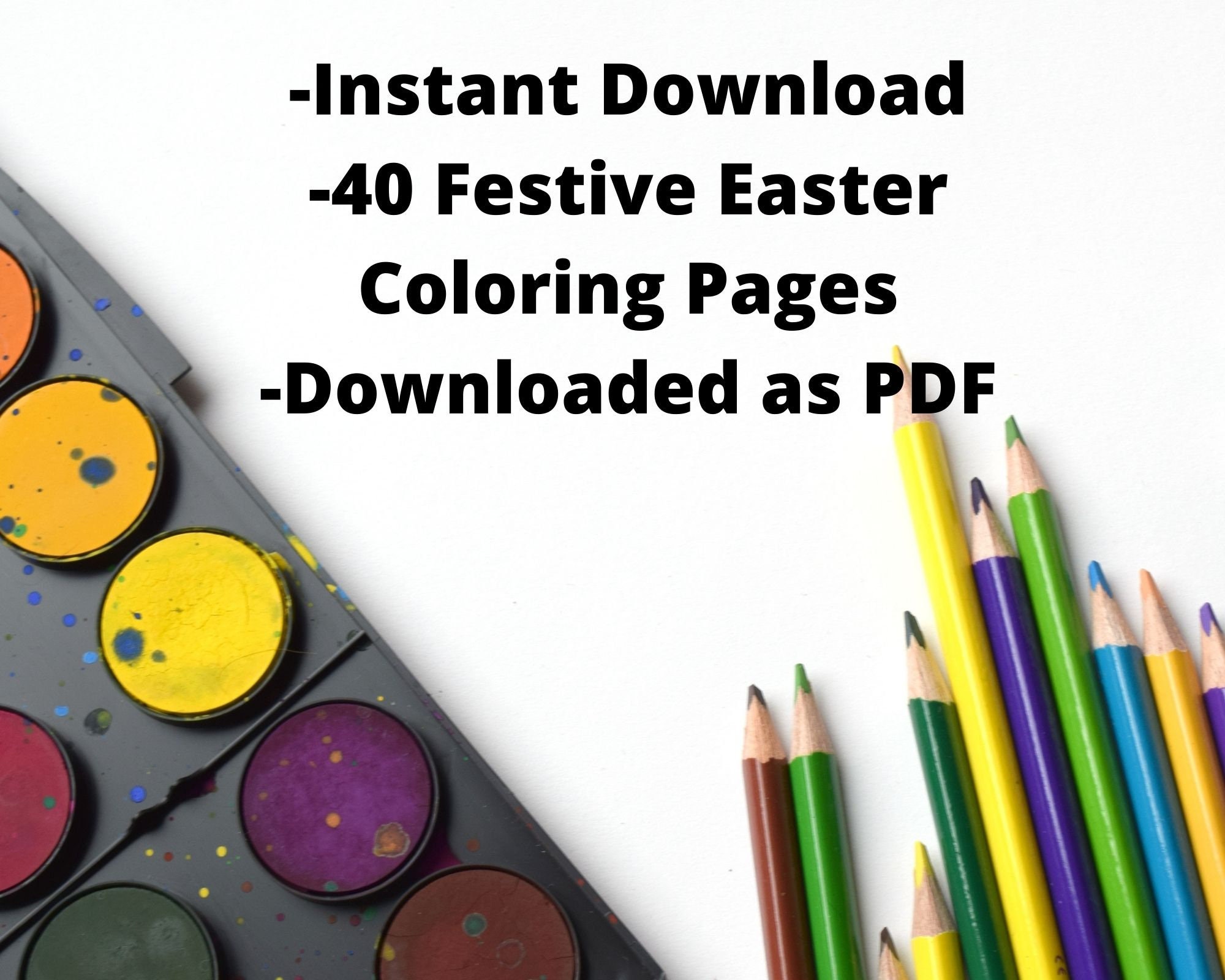 40 Festive Easter Coloring Pages Instant Download - Etsy