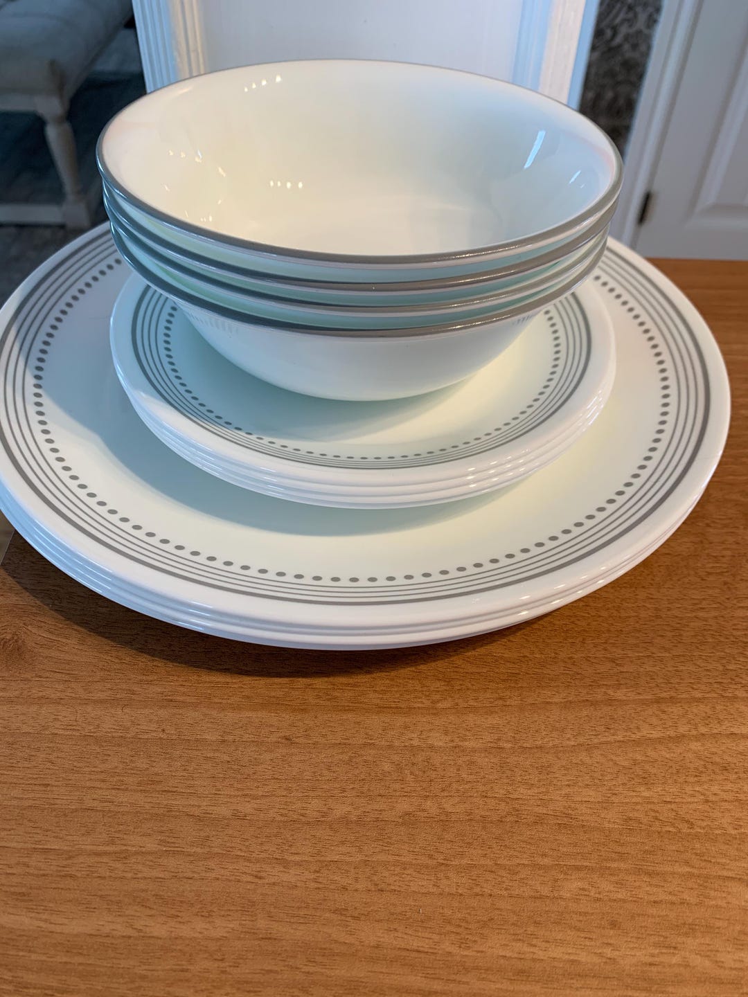 Corelle Mystic Grey Dinnerware Set - 12 Pieces - Etsy UK