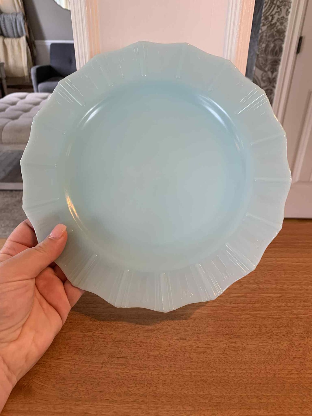 Vintage Pyrex DELPHITE Blue ''piecrust'' Shape Plate, Light Delphite - Etsy