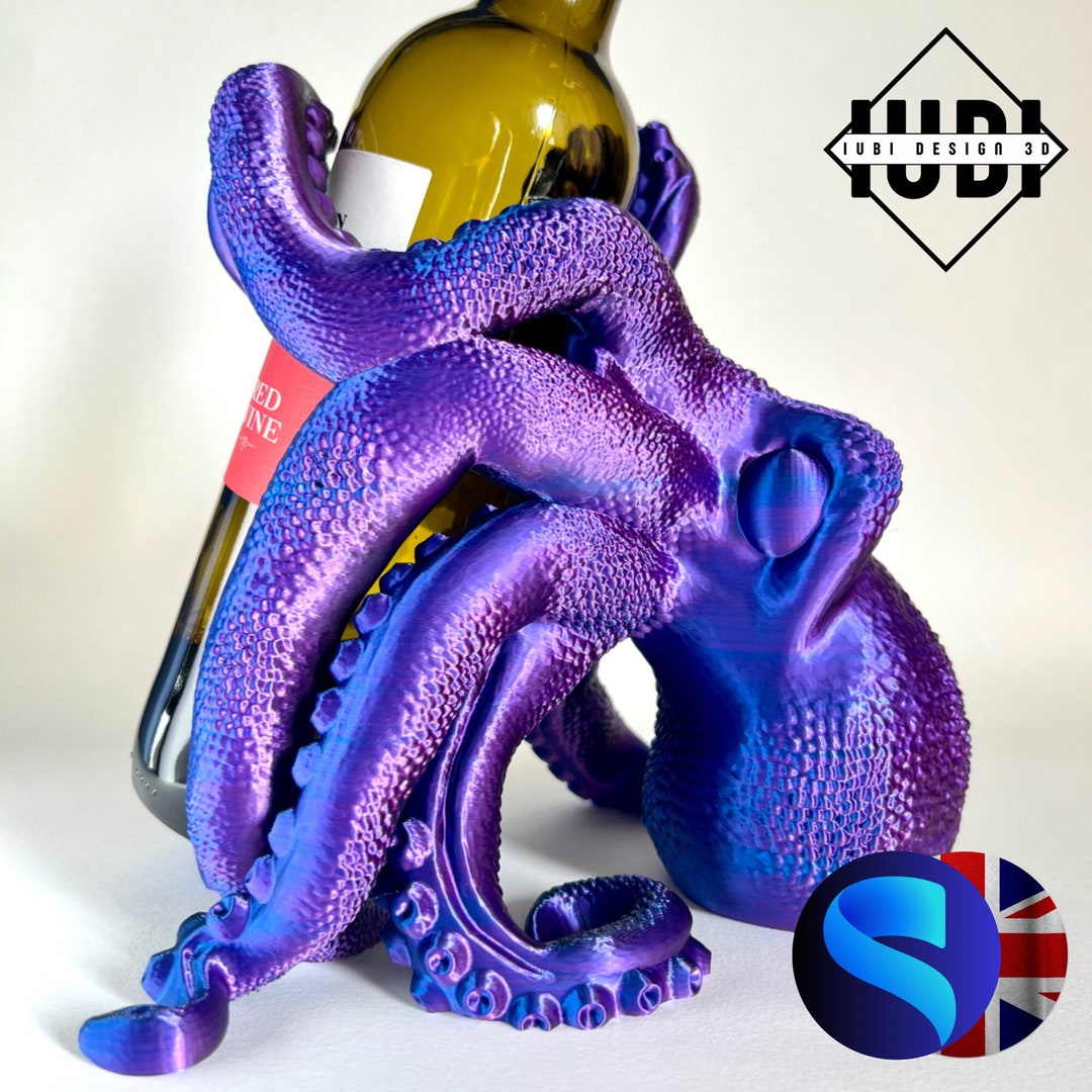 Bordeaux: the Octopus | 3D Printed Octopus Wine Bottle Holder | Eco ...