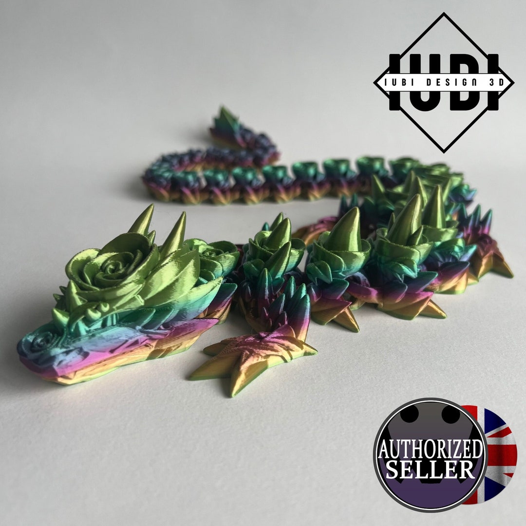 Rose Dragon: 3D Printed Fidget Toy Cinderwing3d - Etsy