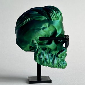 Hipster Bearded Skull | Punk Rocker With Sunglasses | 3D Printed Home ...