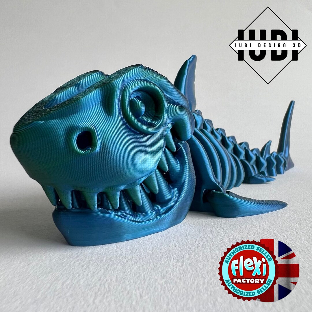 Flexi Skeleton Shark | Articulating Shark Fidget Toy With Opening Mouth ...
