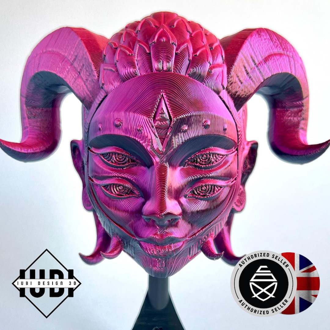 3D Printed Hellequin Mask Wall Art | Venetian Masquerade Decor - Etsy