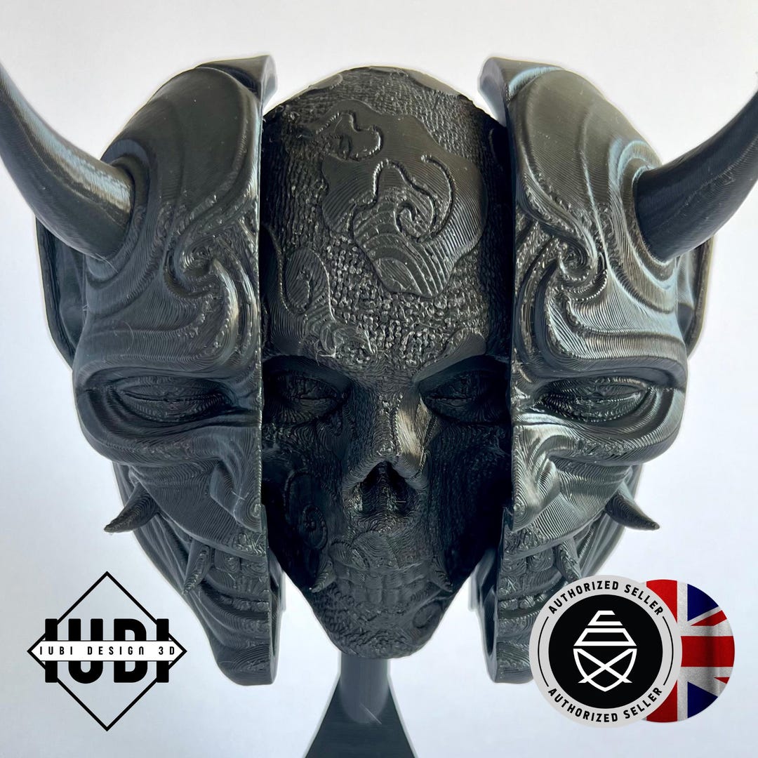3D Printed Behind Oni Mask Wall Art | Japanese Folklore - Etsy