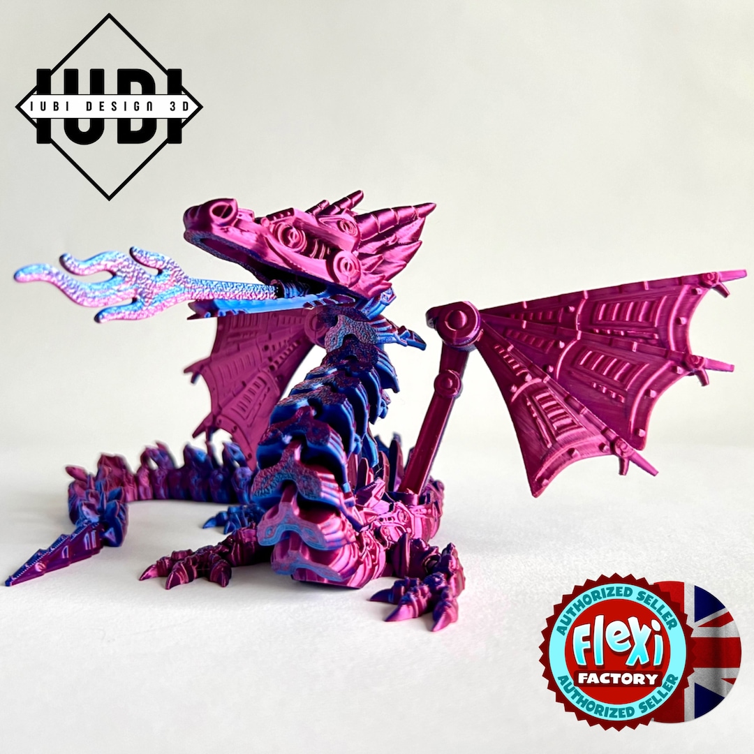 Flexi Factory Mech Dragon | Articulating Robot Dragon Fidget Toy | 3D ...