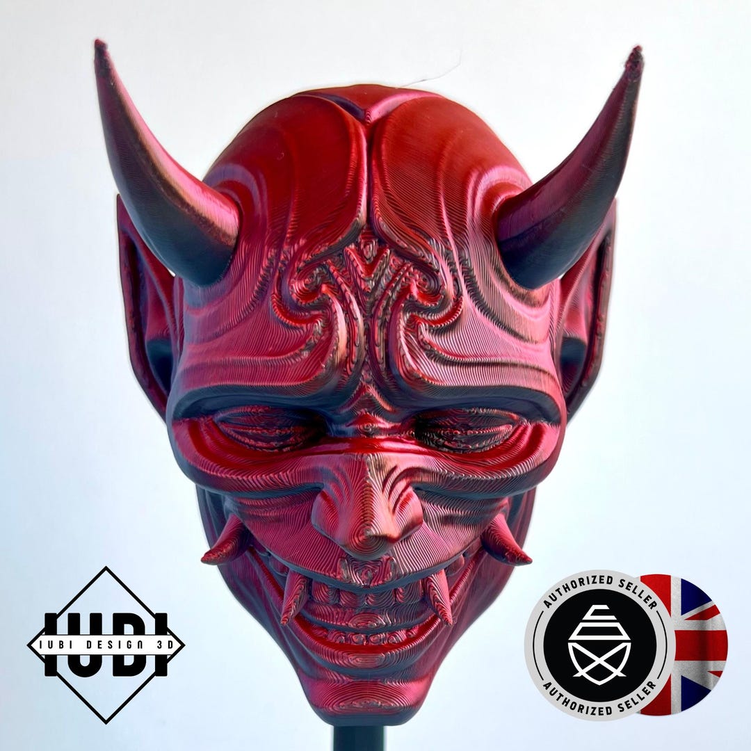 3D Printed Oni Mask Wall Art | Japanese Demon Decor - Etsy