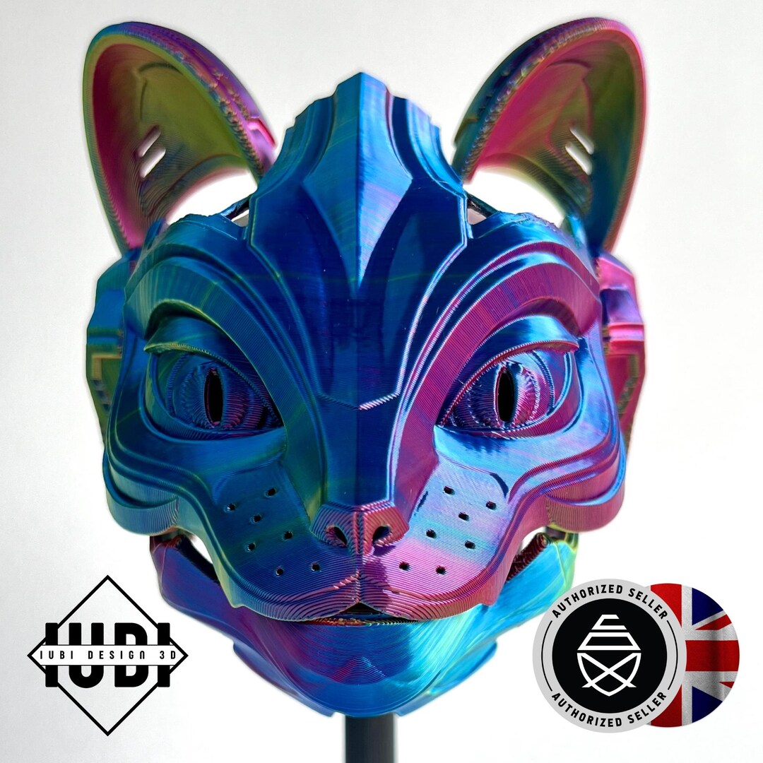 3D Printed Cat Bot Mask Wall Art | Cyberpunk Home Decor - Etsy