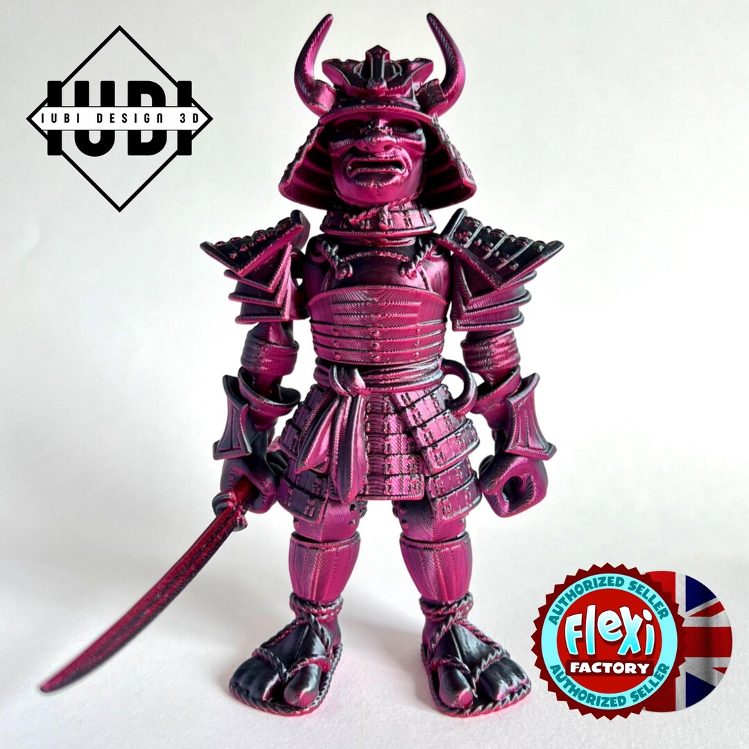 Flexi Factory Samurai Warrior Articulating Samurai Fidget Toy 3D ...