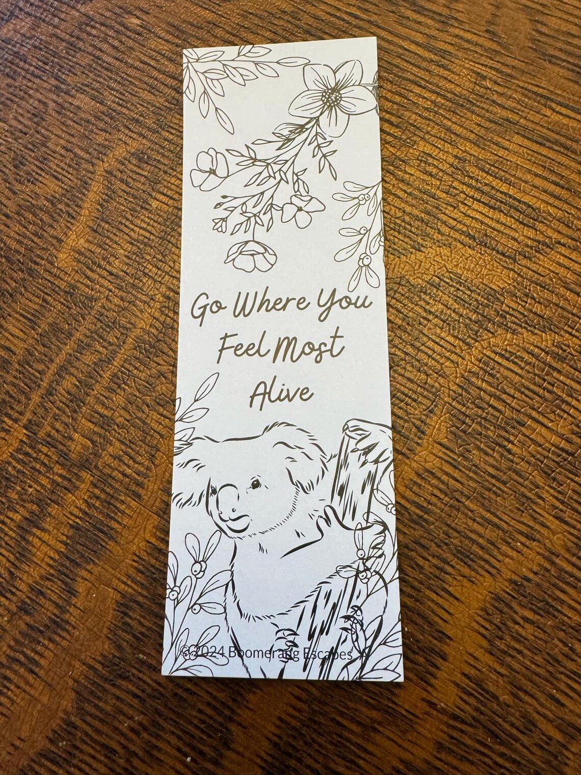 Koala Calm: Coloring Bookmark - Etsy