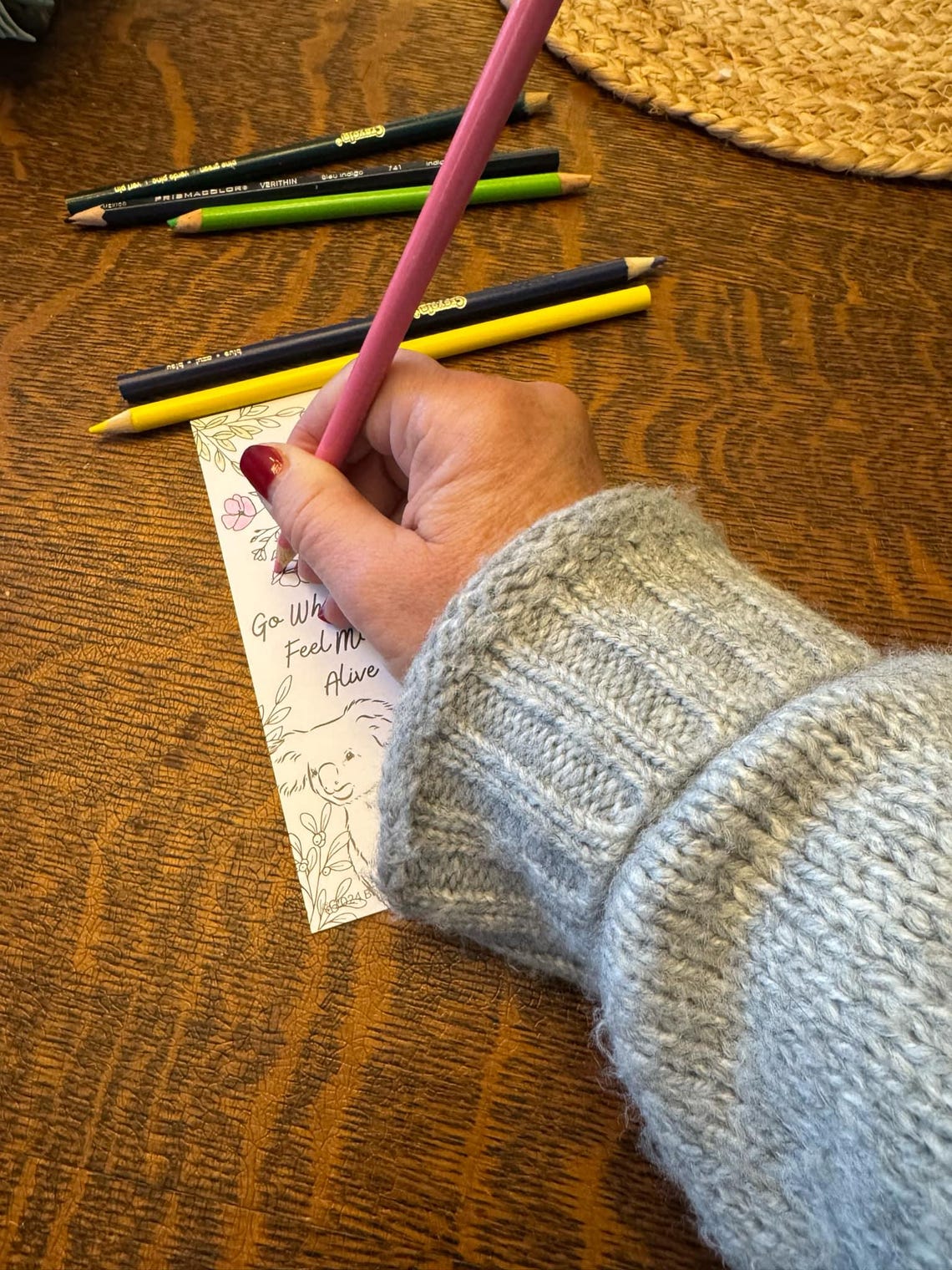 Koala Calm: Coloring Bookmark - Etsy