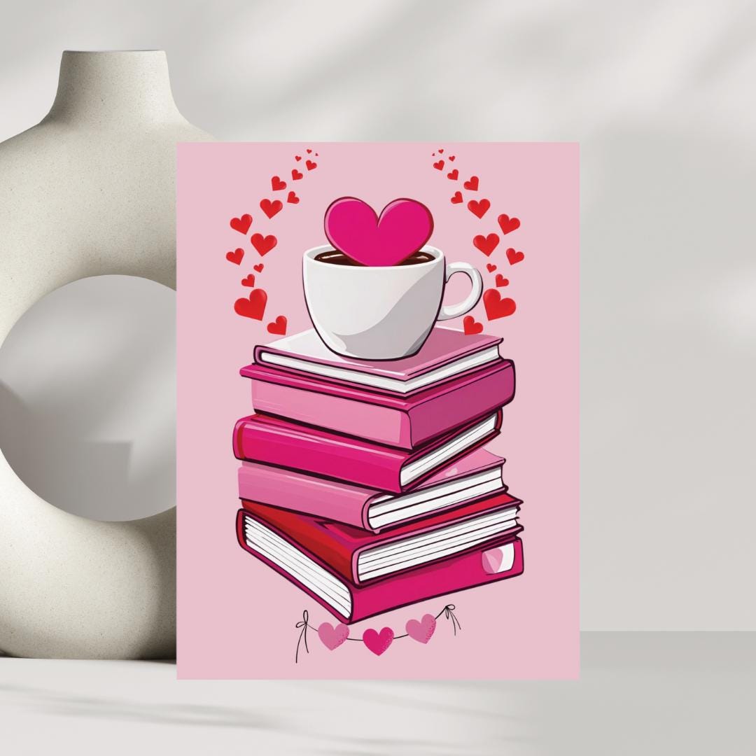Valentine's Day Book Lover Poster, Romantic Home Decor, Literary Gift ...