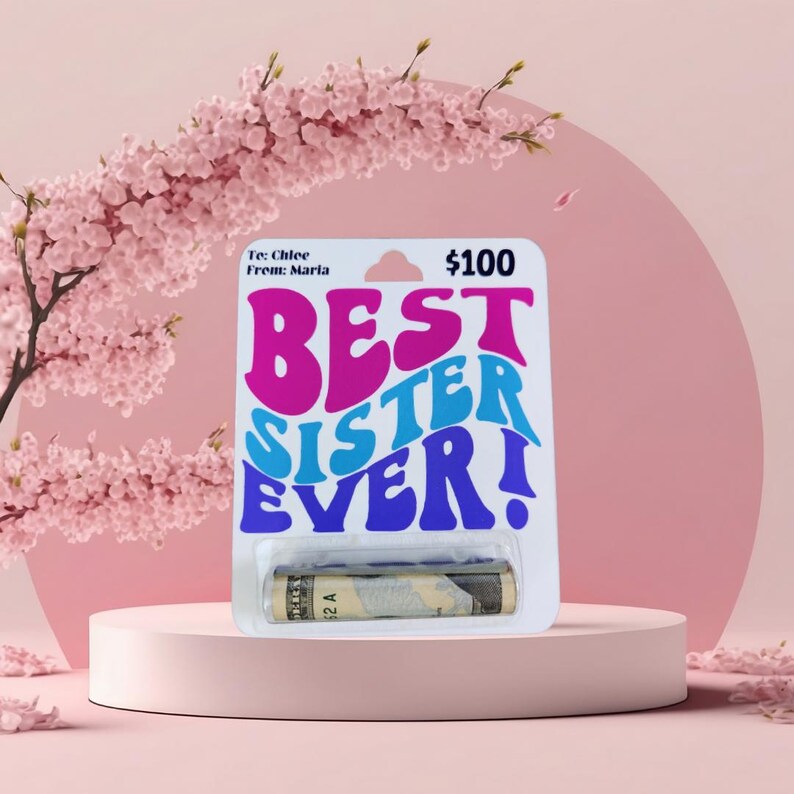 Personalized Sister Money Card, Sibling Gift - Etsy