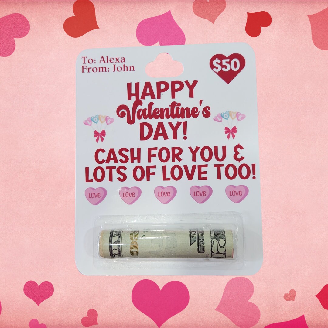 Personalized Valentine's Day Money Card: Unique Cash Gift for Teens - Etsy