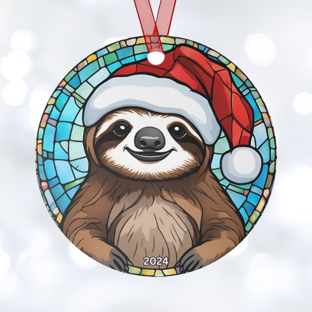 Sloth Metal Christmas Ornament, Sloth Lover Gift, Keepsake Ornament ...