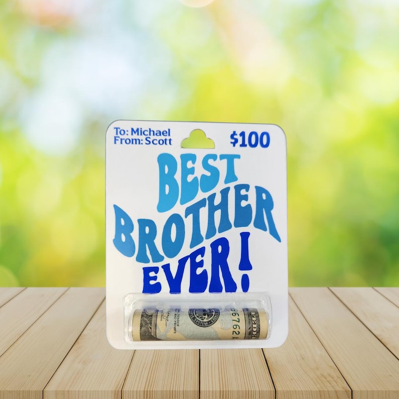 Best Brother Ever Money Card, Personalized Brother Gift - Etsy