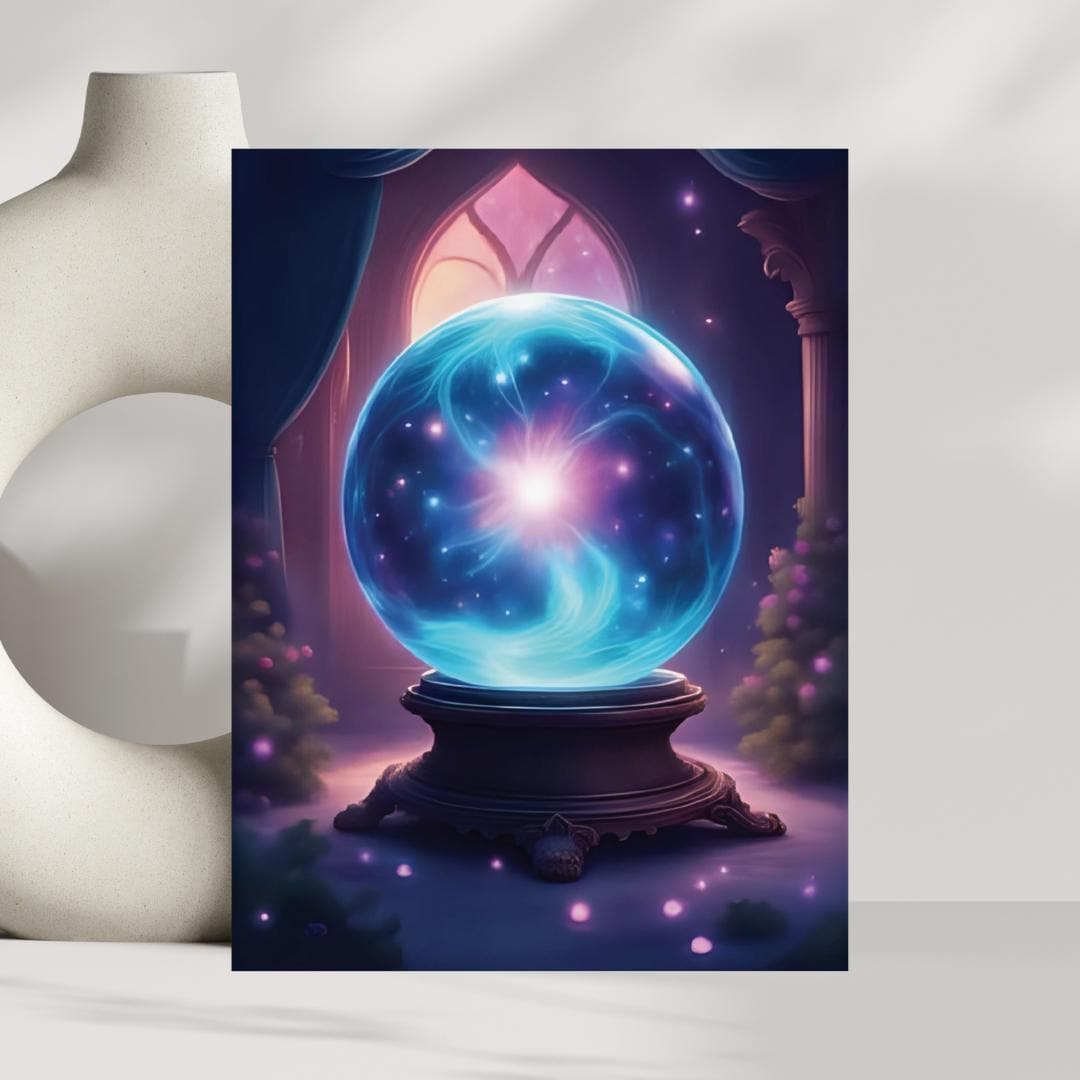Mystical Crystal Ball Print: Fantasy Art, Enchanted Home Decor - Etsy