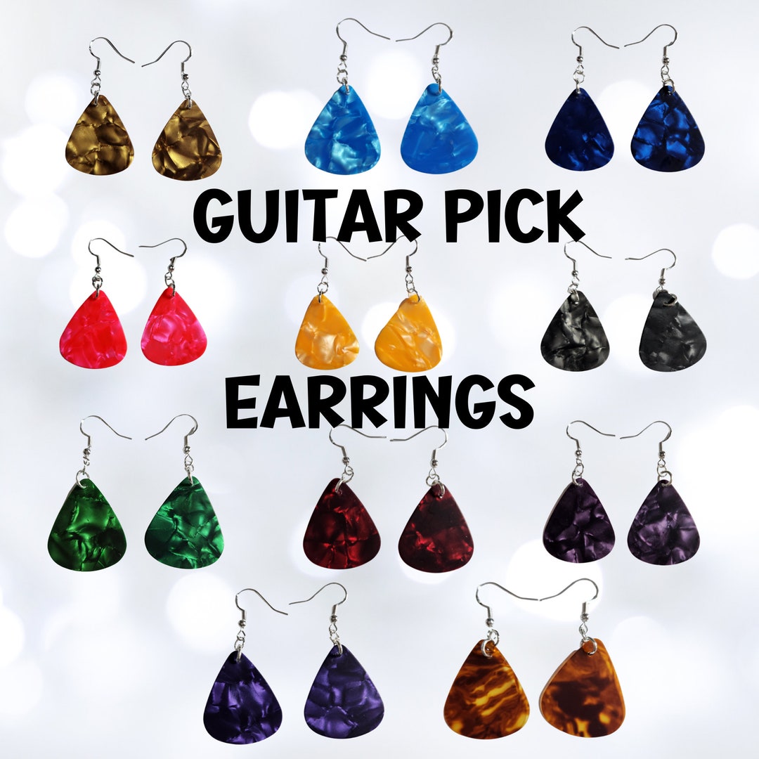 Guitar Pick Earrings, Music Earrings, Band Earrings, Guitar Earrings ...