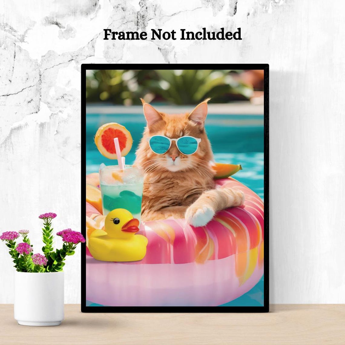 Chill Cat Pool Party Poster: Funny Summer Vibe Wall Art - Etsy