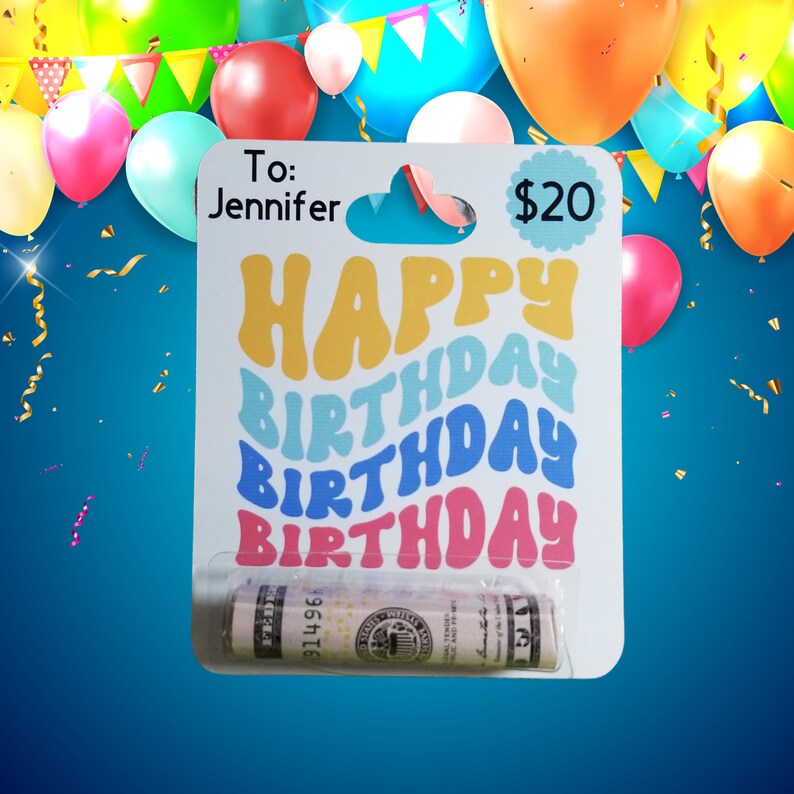 Personalized Birthday Money Holder Card Unique Birthday Gift - Etsy
