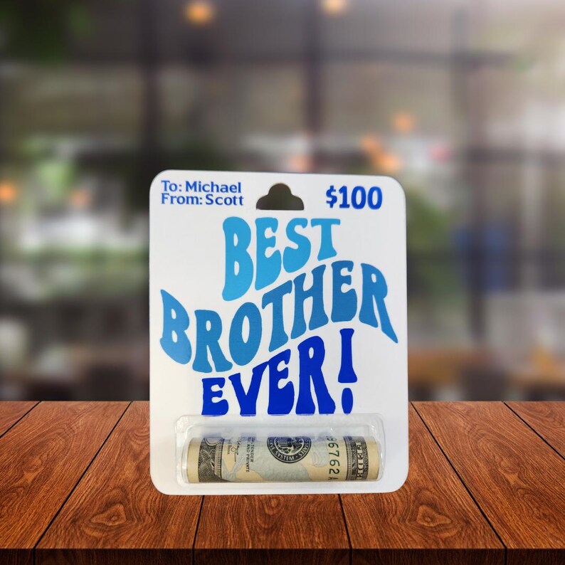 Best Brother Ever Money Card, Personalized Brother Gift - Etsy